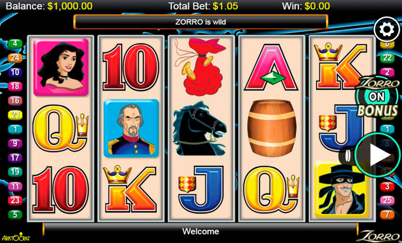 Zorro Slot Machine Free/Real Money ᐈ (18+)